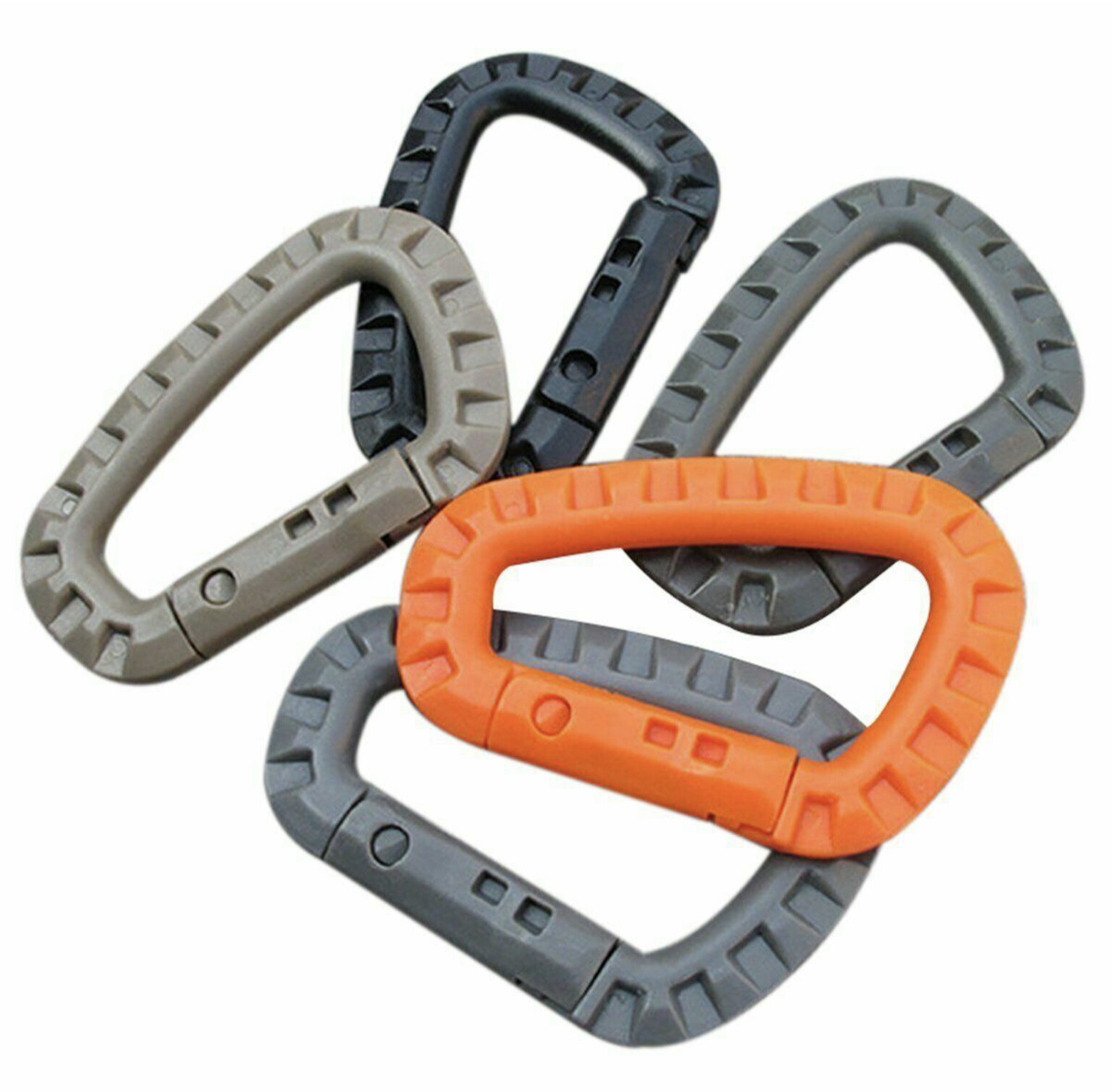 2 Tactical D-ring Carabiners Strong Molded Polymer Carabiner | eBay