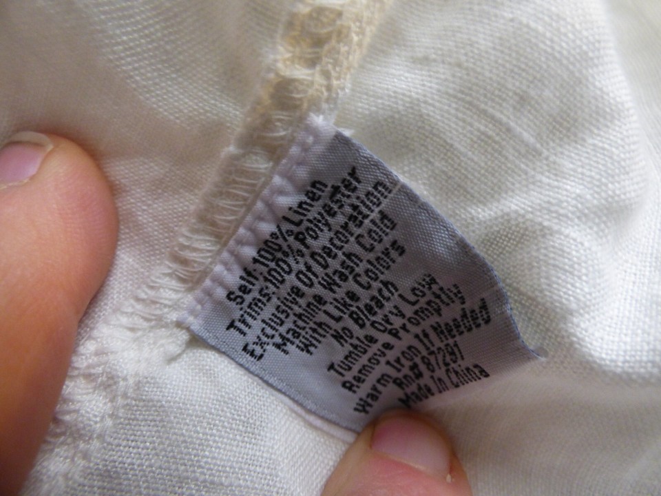 $250 Johnny Was White Linen Embroidered Drawstring Straight Leg Pants S NEW J708 | eBay