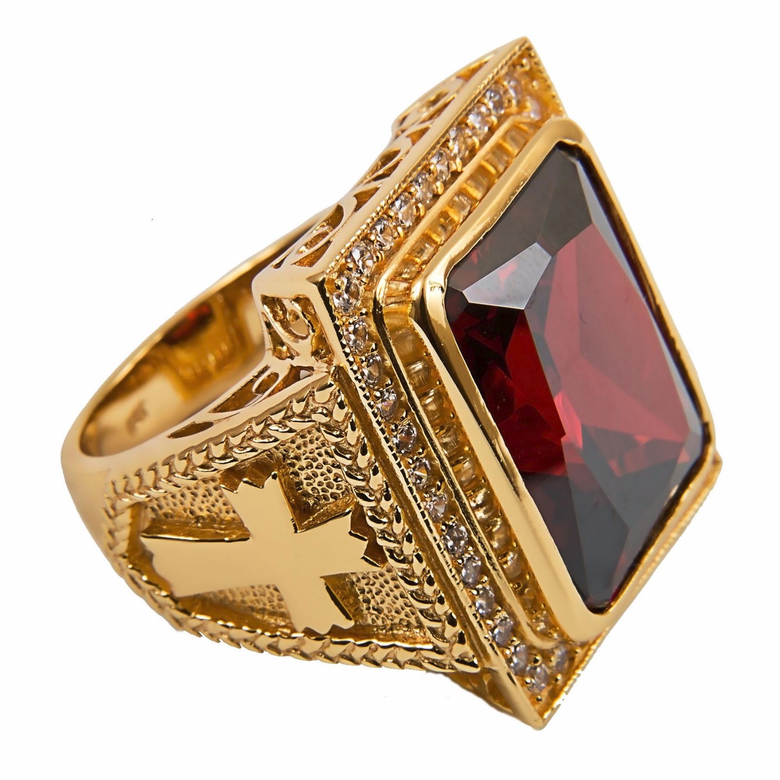 New Mens Clergy Apostle Ring (Subs710R), Gold Plated/Sterling Silver ...