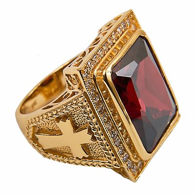 New Mens Clergy Apostle Ring (Subs710R), Gold Plated/Sterling Silver ...