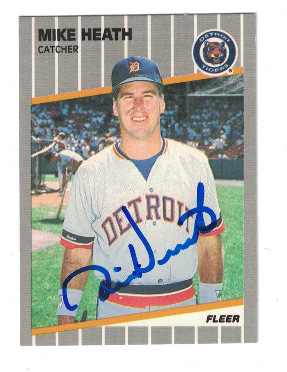 Mike Heath AUTOGRAPHED 1989 Fleer Glossy Baseball Card Signed Detroit ...