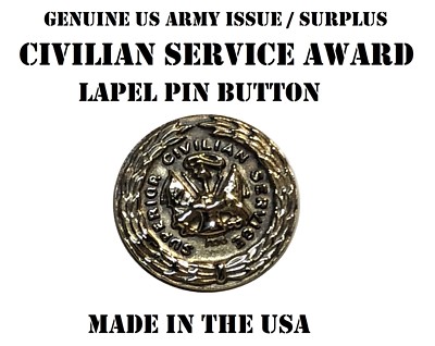 US MILITARY ARMY ISSUE INSIGNIA SUPERIOR CIVILIAN SERVICE AWARD LAPEL ...
