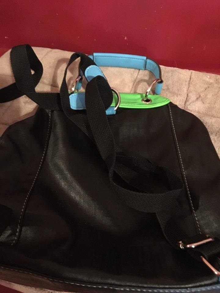 XOXO Black Backpack with Multi-colored Highlights 10" x 10" Front ...