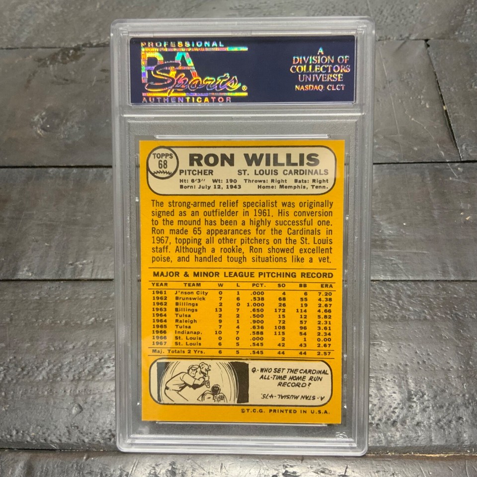 1968 Topps Ron Willis #68 *Cardinals* PSA 8 NM-MT | eBay