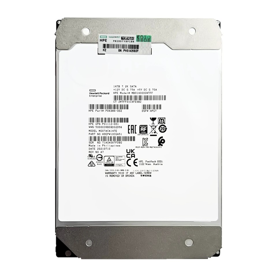 Toshiba MG07ACA14TE 14TB Enterprise LFF 3.5in SATA-III 6Gbps 7.2K 256MB ...