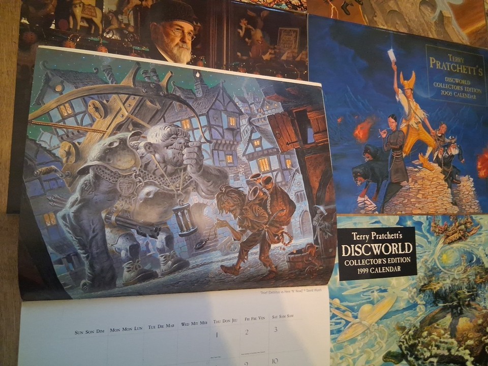 9 X TERRY PRATCHETT DISCWORLD CALENDARS. JOB LOT. JOSH KIRBY. PAUL ...