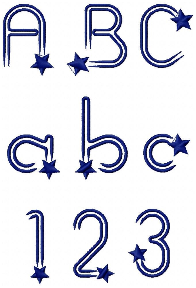 Shooting Stars Font Machine Embroidery Designs 5 sizes | eBay