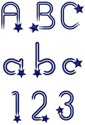 Shooting Stars Font Machine Embroidery Designs 5 sizes | eBay