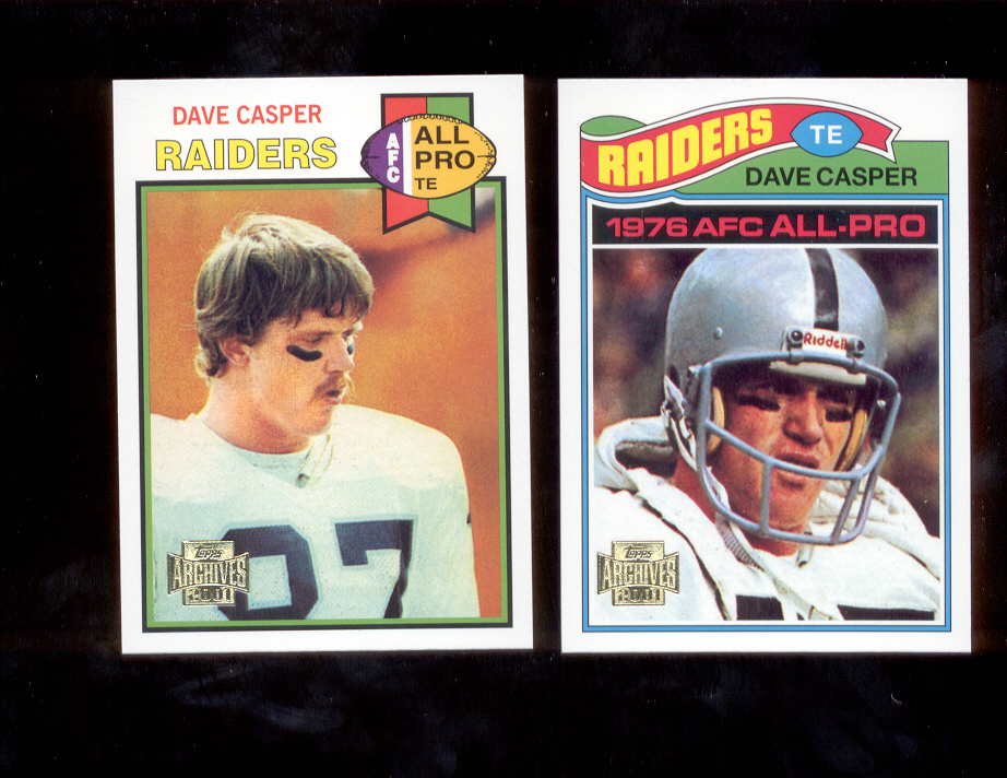 2001 Topps Archives DAVE CASPER Oakland Raiders Rookie Reprint + Final ...