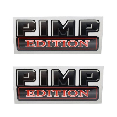 10pc PIMP EDITION Black Decals Stickers fits Chevy Ford Car Truck ...