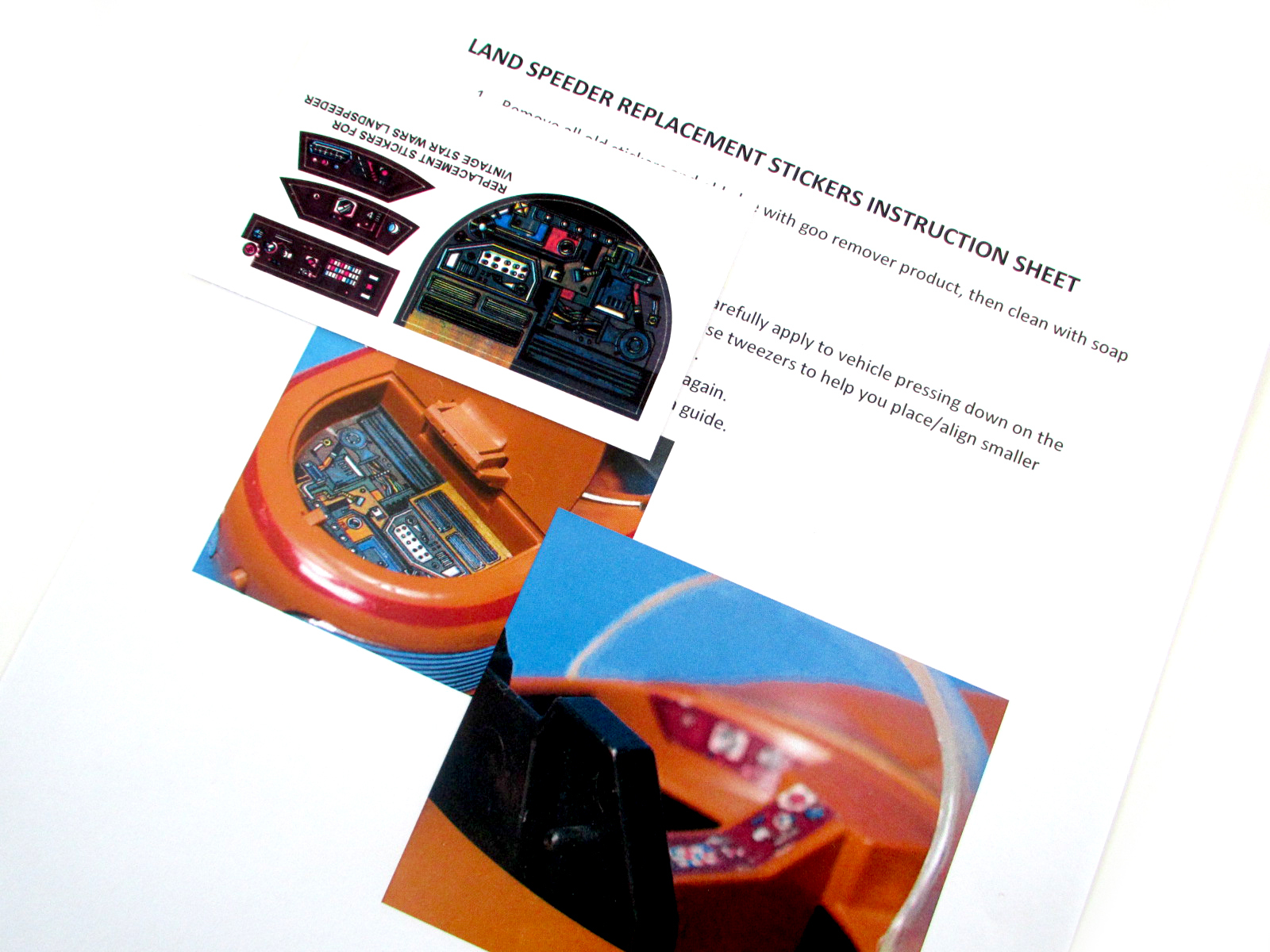 CUSTOM STICKERS for STAR WARS VINTAGE 1978 Kenner LAND SPEEDER ...