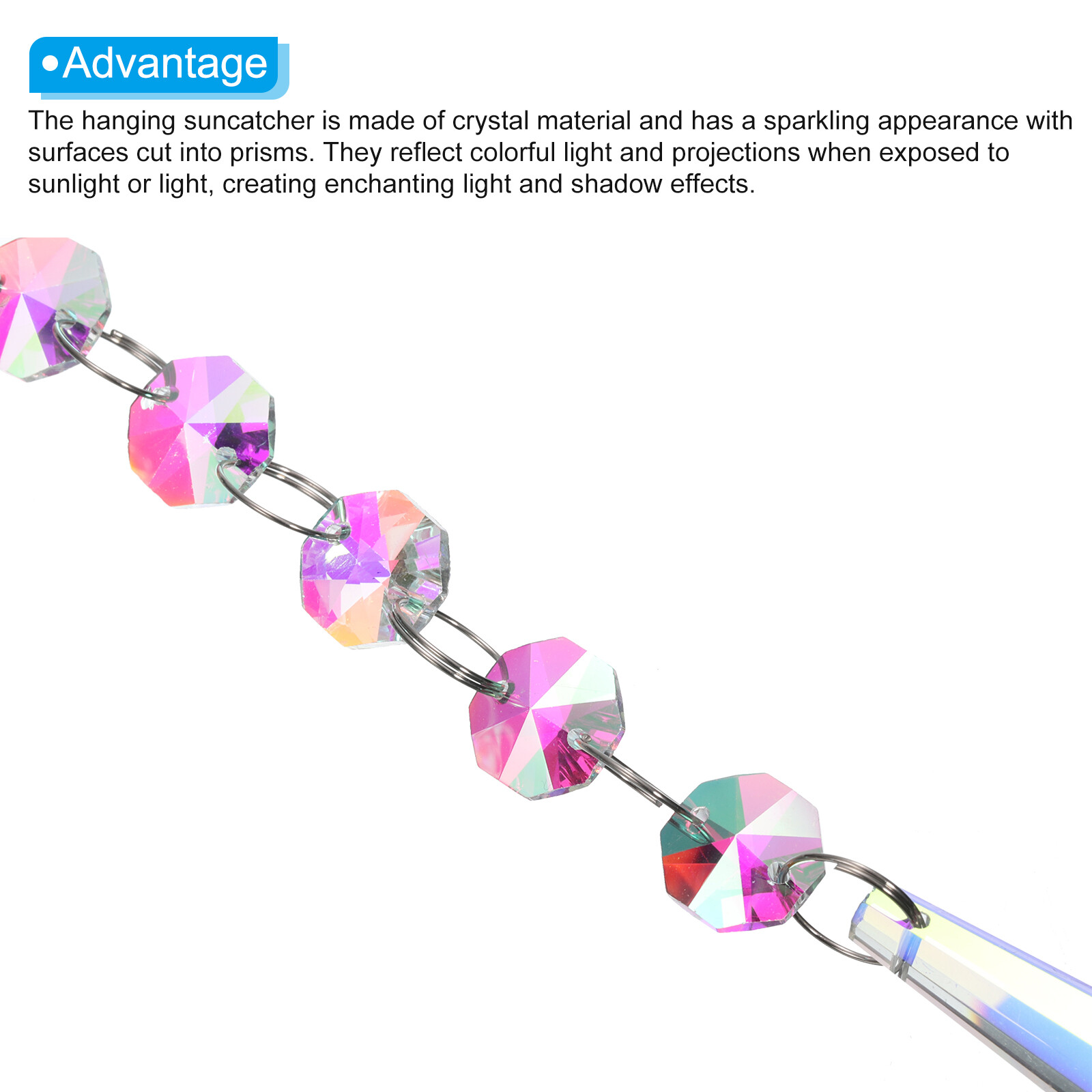 7Pcs Colorful Crystals Sun Catcher Hanging Suncatchers Prism Pendant ...