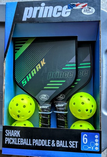 Prince 6 Piece Shark Pickleball Paddle & Ball Set/NEW | eBay