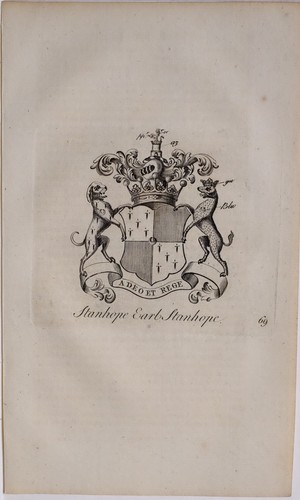 1779 ANTIQUE PRINT ~ STANHOPE ~ FAMILY CREST COAT OF ARMS | eBay UK
