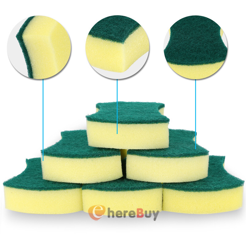 6~30pcs Multi-purpose Double-faced Sponge Scou Pads Dish Washing Scrub ...
