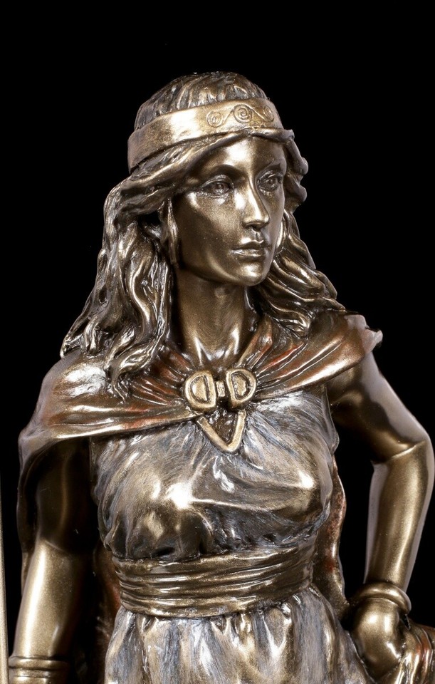 Freya Figur bronziert - Wikinger Deko Odin Göttin Kriegerin - Veronese ...