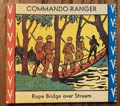 COMMANDO RANGER Card #CR 62 Pictogram Rope Bridge Over Stream | eBay