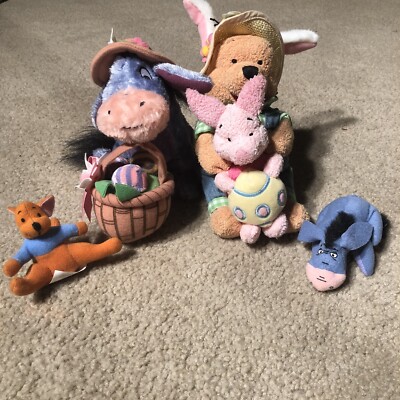 Winnie The Pooh With Piglet Easter Egg And Eeyore With Easter Basket ...