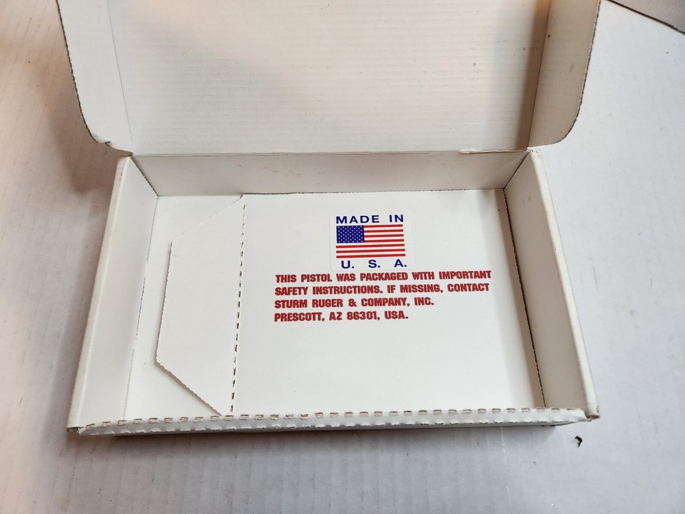 Ruger LCP Cardboard Box .380 ACP Pistol Owner's Manual Paperwork ...