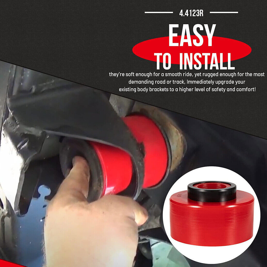4.4123R Polyurethane Body Cab Mount Bushing Kit For 1980-1998 Ford XL ...