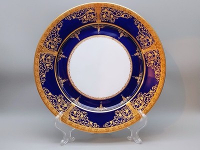 Antique Lenox Cabinet Dinner Plate Cobalt Blue & Gold Encrusted Pattern ...