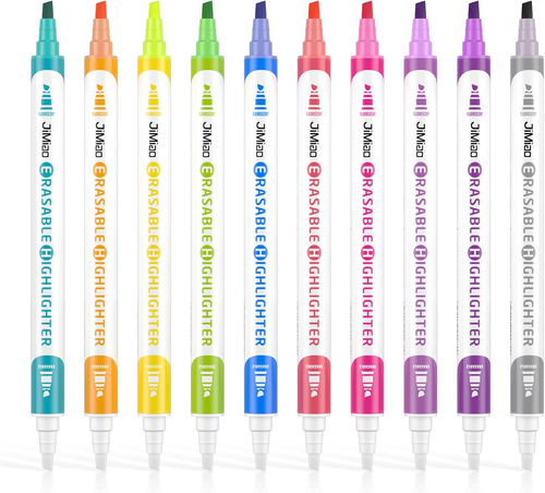 Erasable Highlighters, 10 Pack Dual Tip Highlighters Assorted Colors ...