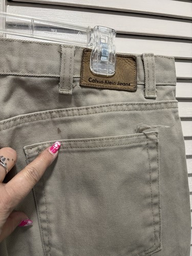 Calvin Klein Jeans Easy Fit Khaki Tan Denim Jeans Size 38 High Rise ...
