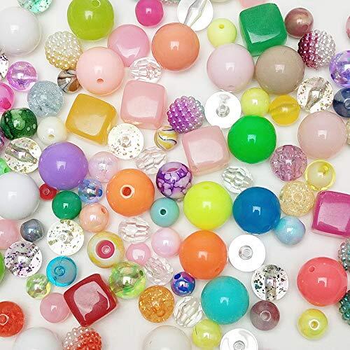 100 Grams Assorted Sizes and Colors Plastic Bead with Assorted styles ...