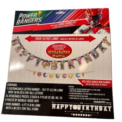 Power Rangers Jumbo Birthday Banner Kit | eBay