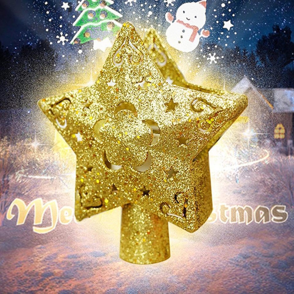 Christmas Tree Topper Lighted with 5 Projection Modes LED Rotating ...