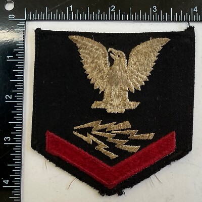 WWII USN US Navy Radioman Petty Officer 3rd Class Blue Rate Patch | eBay