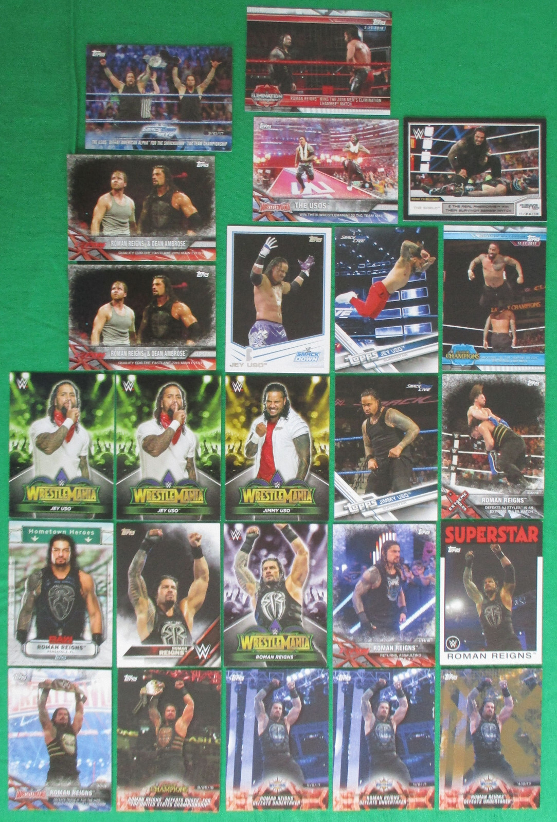 24 WWE Wrestling Cards Roman Reigns Jimmy & Jey Uso The Usos 1 Bronze ...