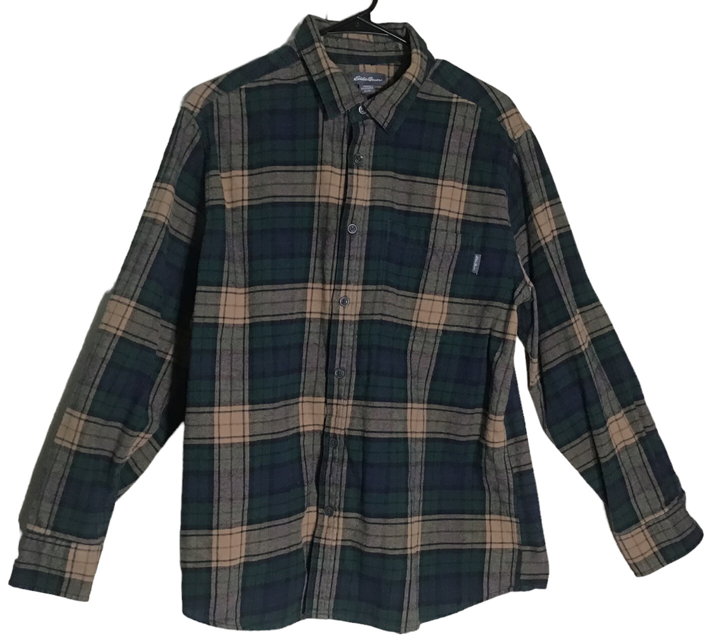 Eddie Bauer Shirt Mens Blackwatch Tartan Hiking Plaid Flannel XL ...