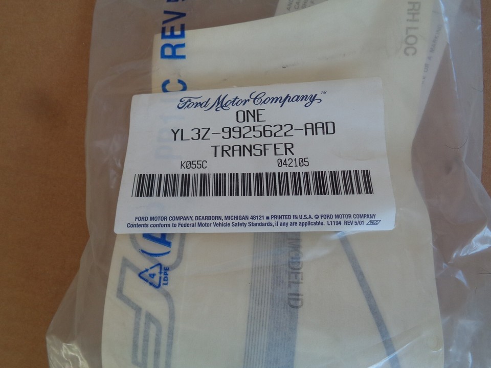 NOS FORD 2000 F150 "4X4 OFF ROAD" TRUCK BOX SIDE DECAL YL3Z-9925622-AAD ...