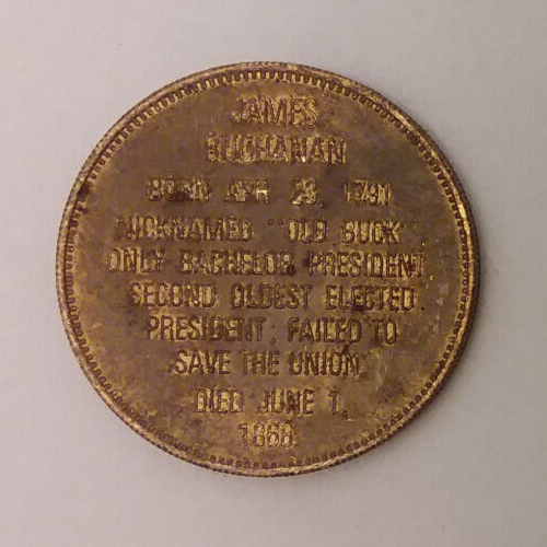 James Buchanan 15th President Coin Medal Token 26mm | eBay