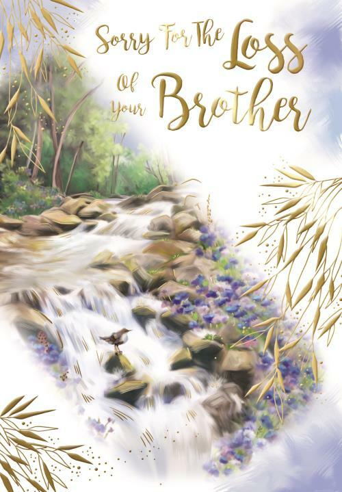 Brother Sympathy Condolence Card Sad Loss Of Your Waterfall Design ...