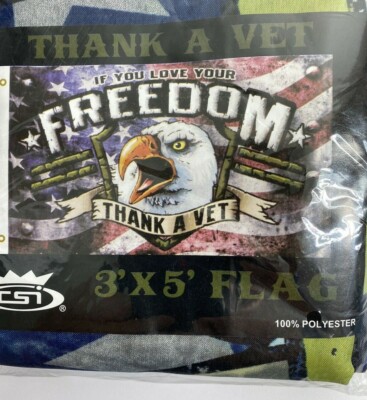 Flags Thank A Vet Flag SFLTHV Freedom First Flags 100% polyester ...
