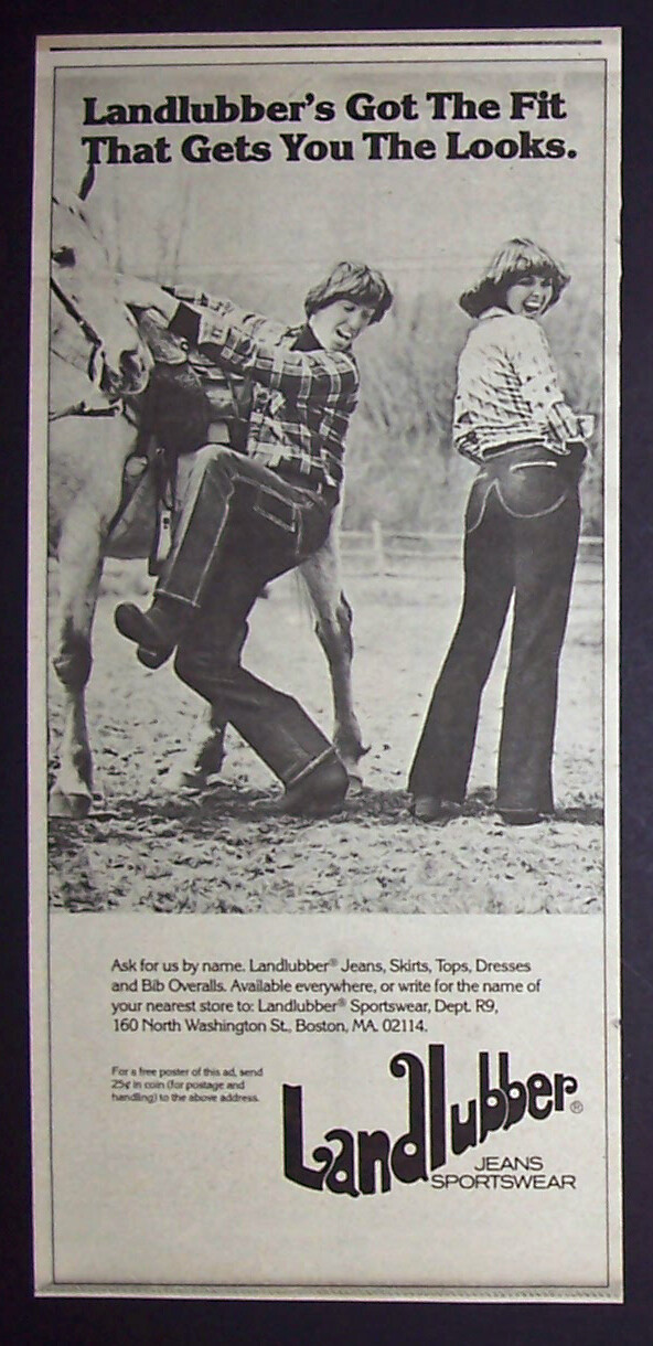 Landlubber Jeans 1977 Small Poster Type Advert, Promo Ad var.2 | eBay
