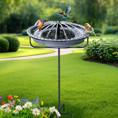 Solar Bird Bath Fountain for Outdoor, Solar Powered Hummingbird Water ...