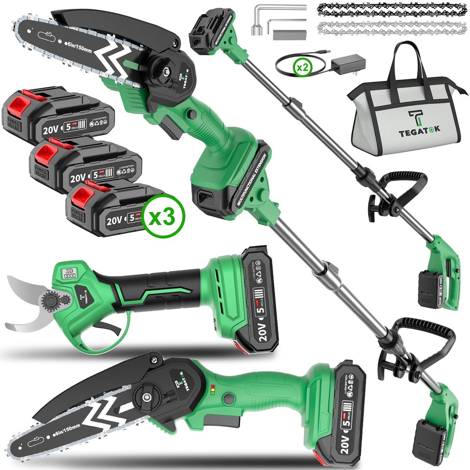 Combination of electric chain saw and electric scissors suit for home ...