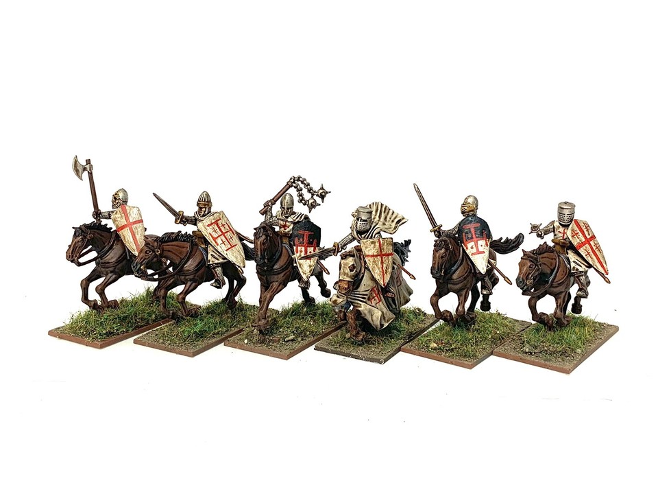 KNIGHTS TEMPLAR MOUNTED ARMY 6 28mm painted historical wargames ...