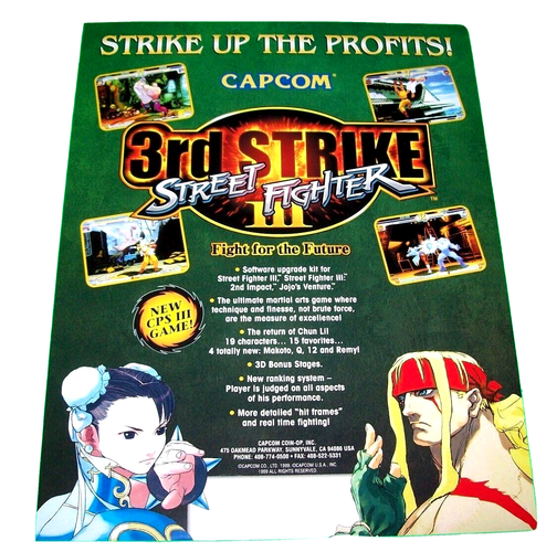 Street Fighter III 3rd Strike Arcade FLYER Original Video Game Art Promo Unused | eBay