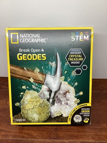 NATIONAL GEOGRAPHIC Break Open 4 Geodes Science Kit – New Goggles ...