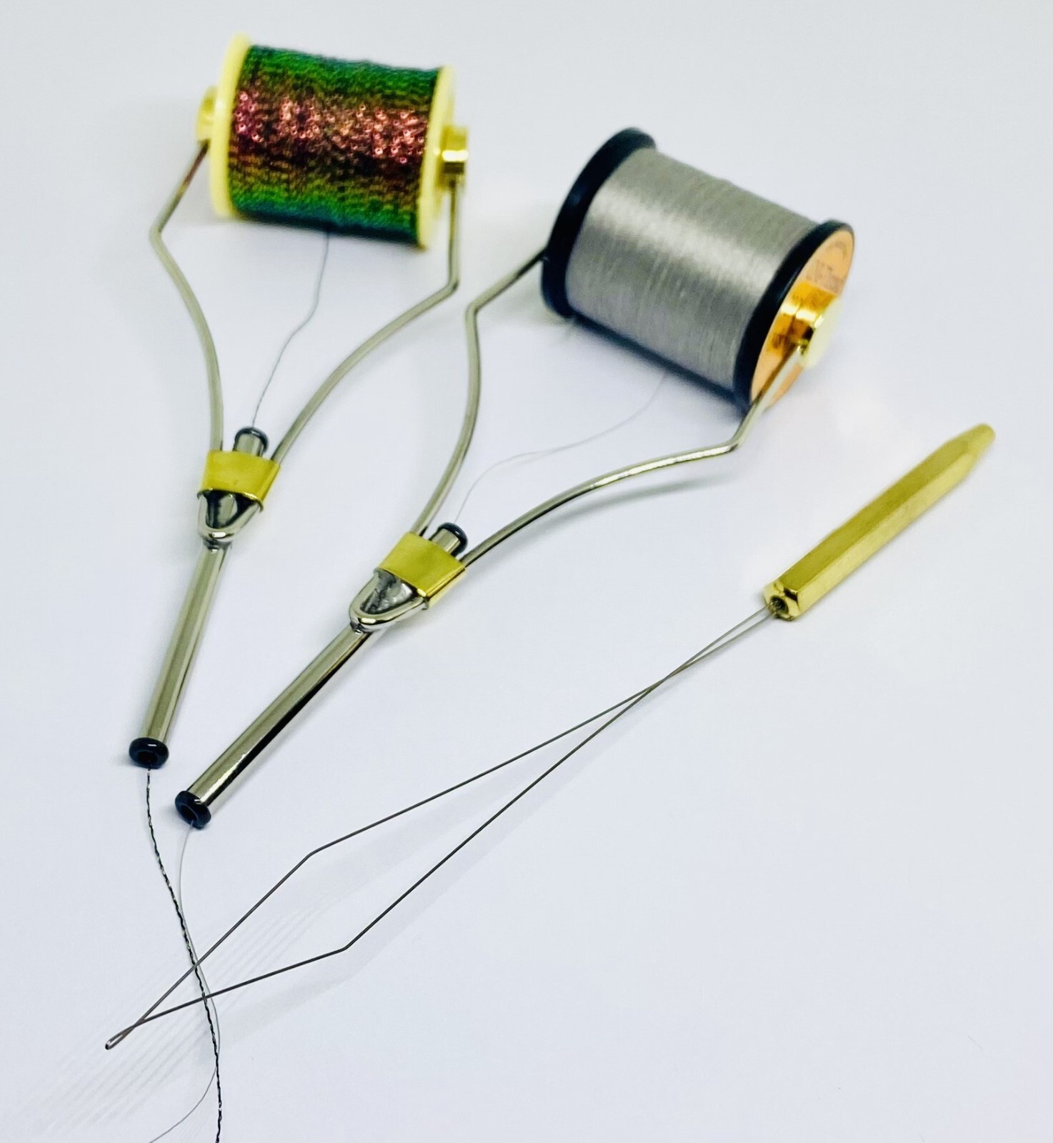 2 Brass-Titania fly tying Bobbins with Smooth Inserts (& bobbin ...