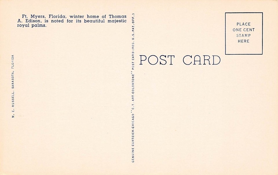 Fort Myers FL Florida Edison Ford Winter Estate McGregor Blvd Vtg ...
