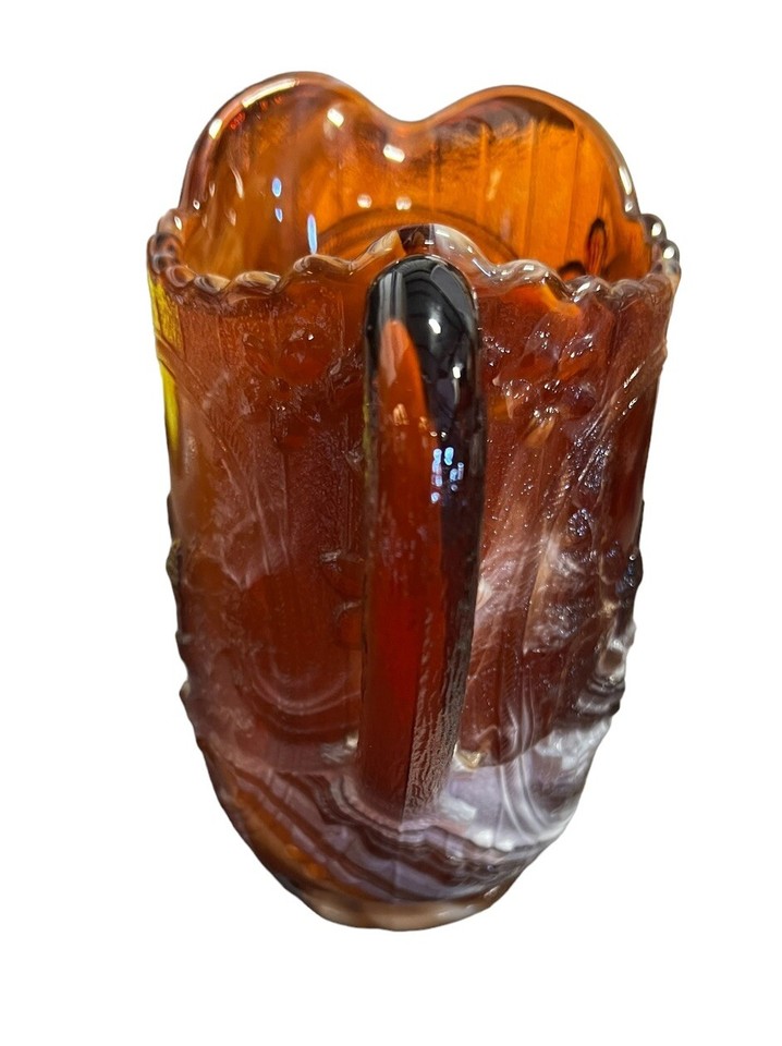 IG Imperial Glass Root Beer brown/White Milk Glass Agate Satin Windmill ...