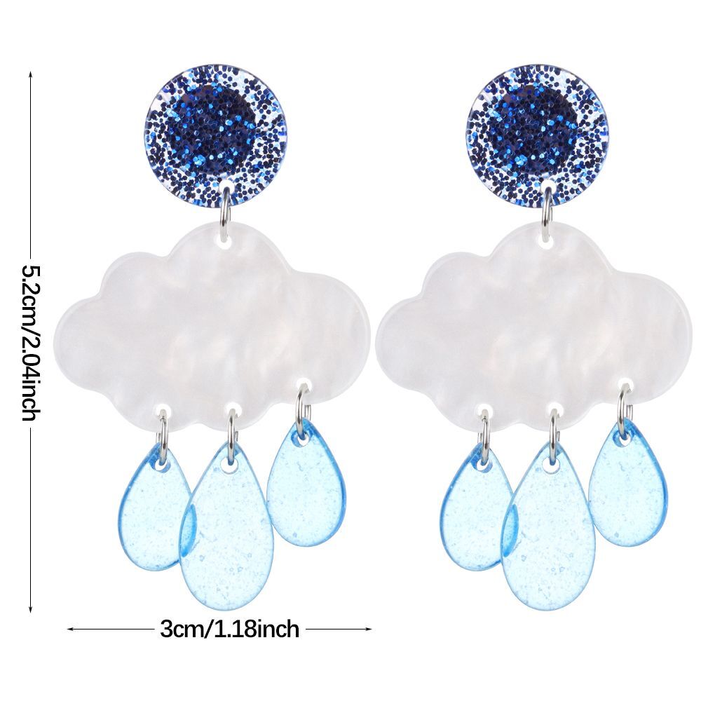 Jewelry Creative Drop Dangle Earring Raindrop Acrylic Cloud Earrings Short | eBay