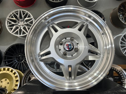 New 17 inch 4X100 ALPINA Style 24 old school deep dish SILVER wheels ...
