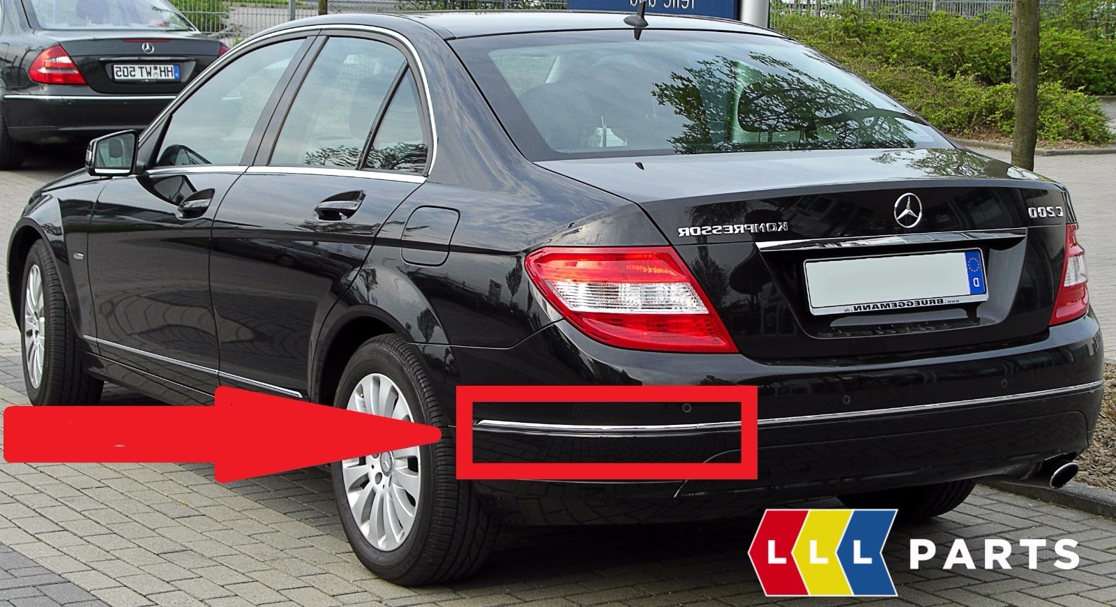 NEW GENUINE MERCEDES BENZ MB C CLASS W204 REAR BUMPER LEFT CHROME ...