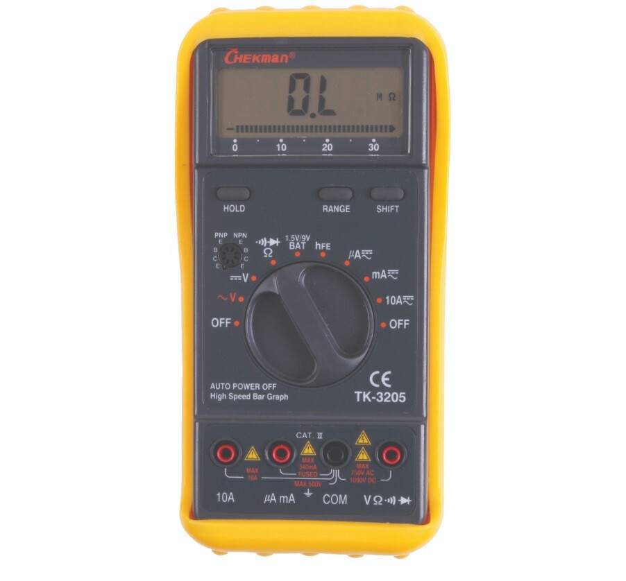 CHEKman TK-3205 Digital Tester TR hFE AC 750V DC 1000V Current AC/DC ...